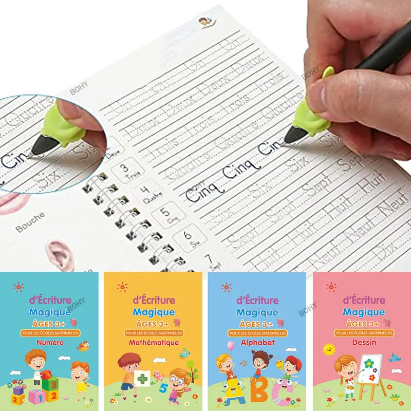 French-Calligraphy-Writing-French-Magic-Book-English-Erasable-Kid-Can ...