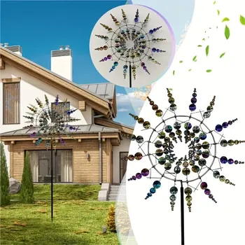 1pc Magical Kinetic Metal Windmill Spinner Unique Wind Powered Catchers ...