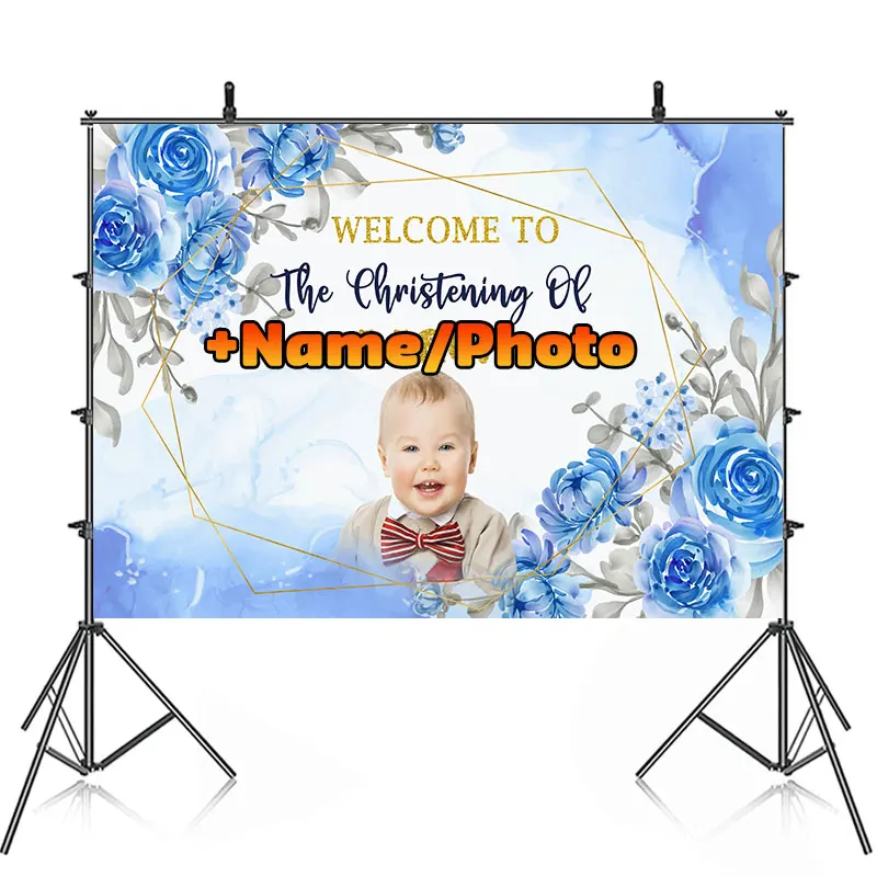 Christening Tarpaulin Background For Baby Boy