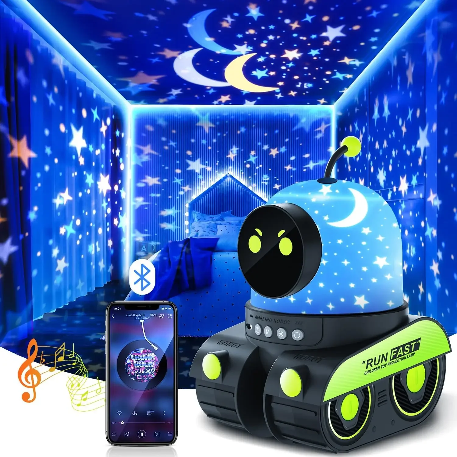 21-Films-Robot-Night-Light-for-Kids-Galaxy-Star-Projector-Lamp ...