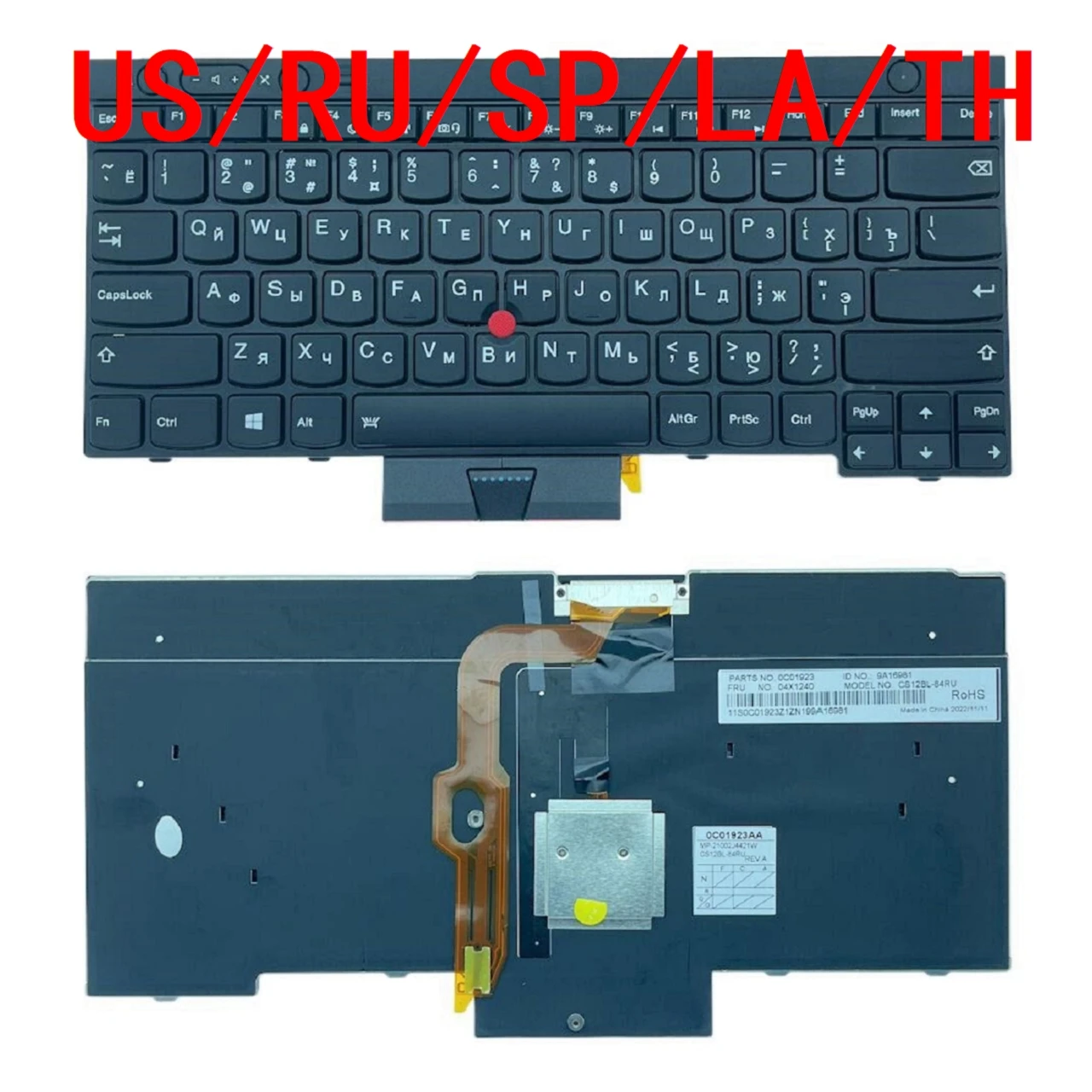 New-US-Russian-Spanish-Latin-Thai-Laptop-Backlit-Keyboard-For-Lenovo ...