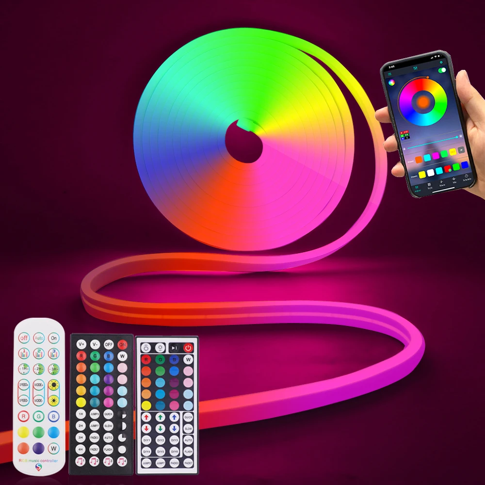 12V-RGB-LED-Neon-Strip-Light-Wifi-Bluetooth-compatible-APP-Remote ...
