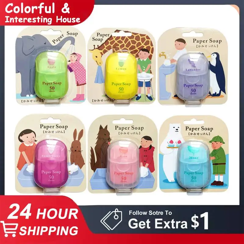 20-100pcs Disposable Soap Paper Portable Travel Soap Paper Washing Hand ...