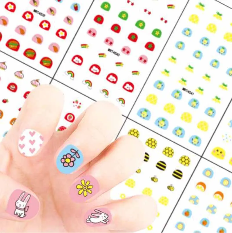 New-Cartoon-Fake-Nail-Stickers-Fruit-Strawberry-Animal-Beauty-Party ...