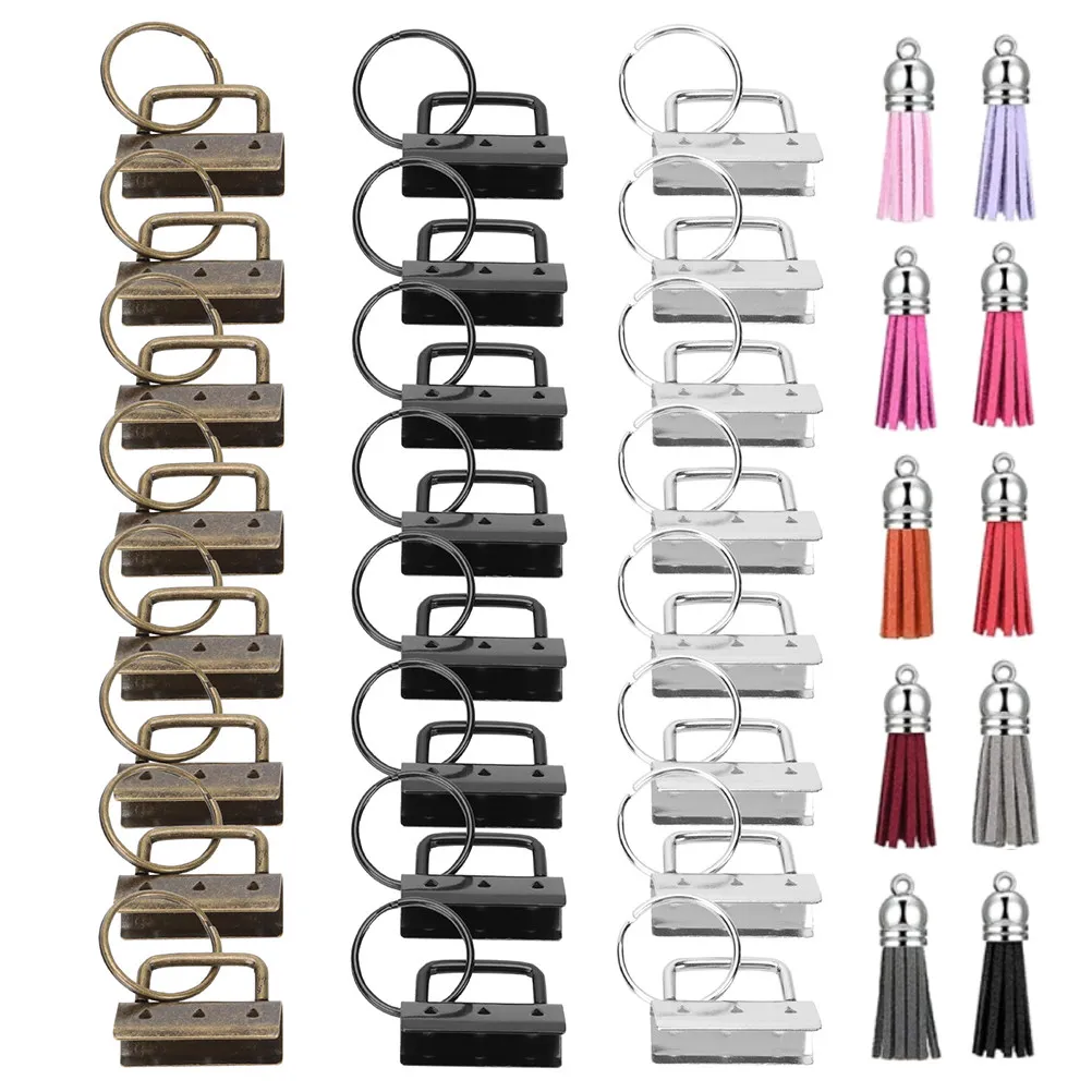 1Set Keychain Hardware Kit Reliable Key Fob Hardware Tassel Clasp DIY ...