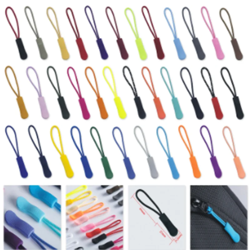 10Pcs/set Zippers Pull Puller End Fit Rope Tag Replacement Clip Broken ...