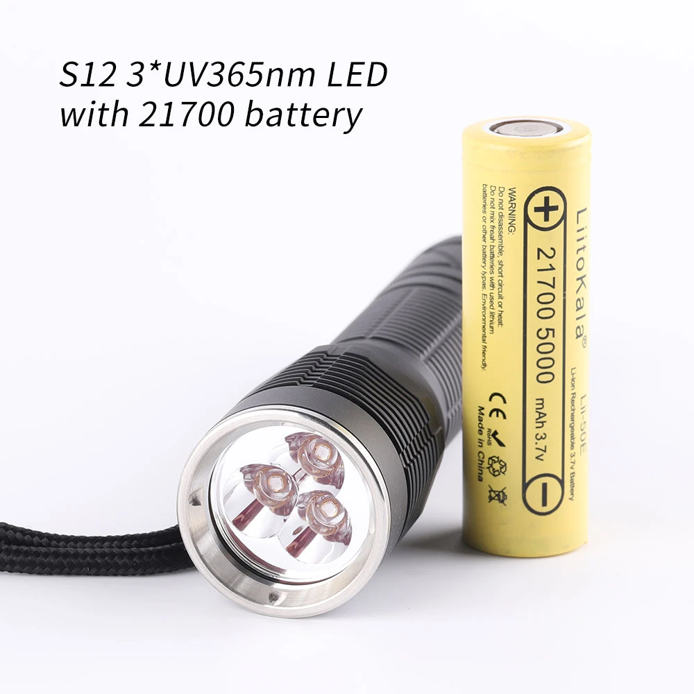 Convoy S12 With 3*uv 365nm Led,uva 21700 Ultraviolet Flashlight,torch ...