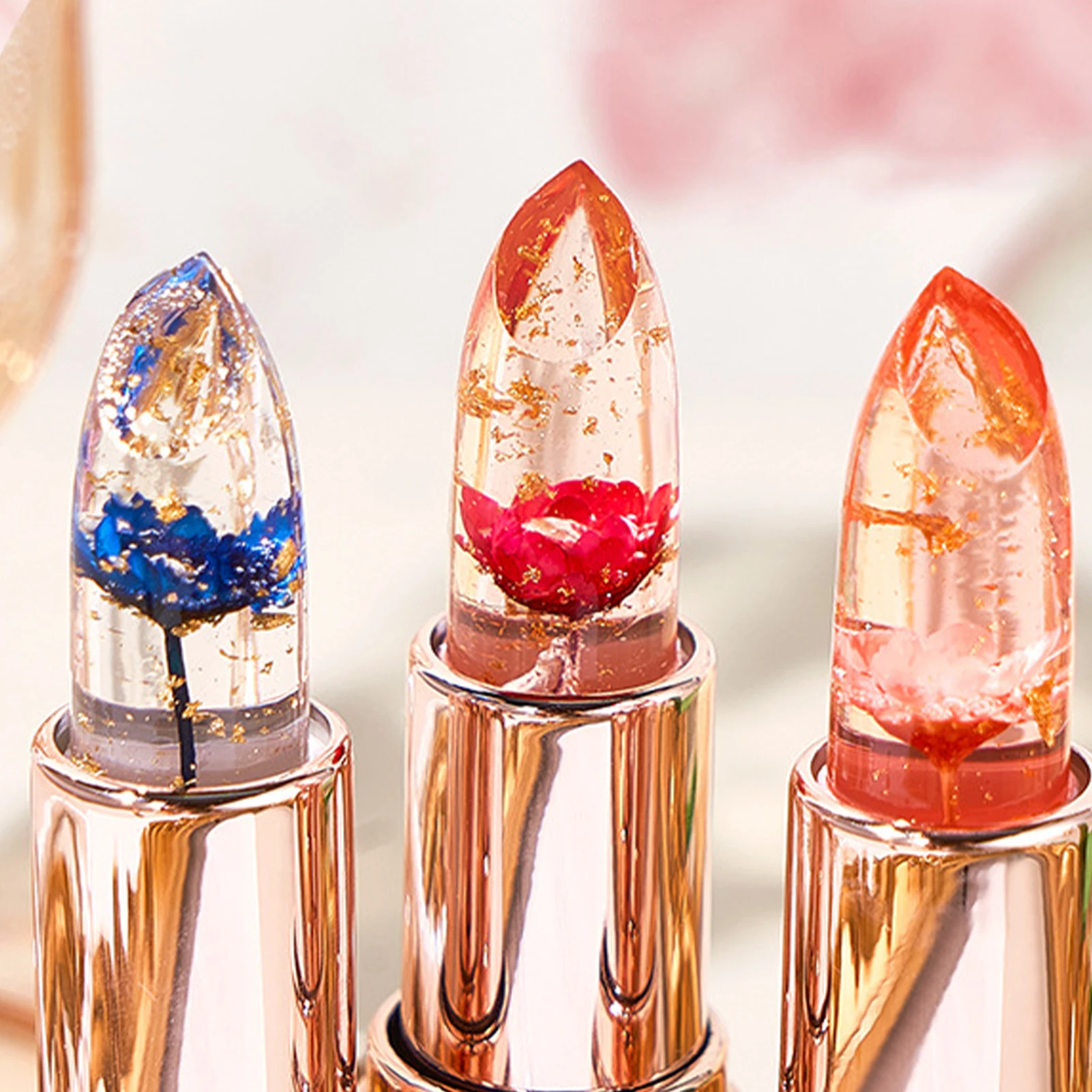 Flower Transparent Lipstick Lasting Moisturizer Crystal Jelly Lipsticks ...
