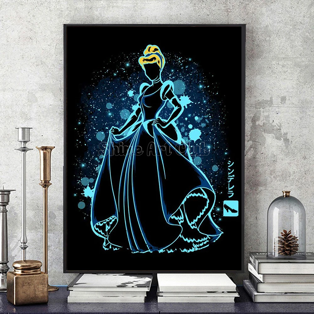 Black Painting Of Cinderella