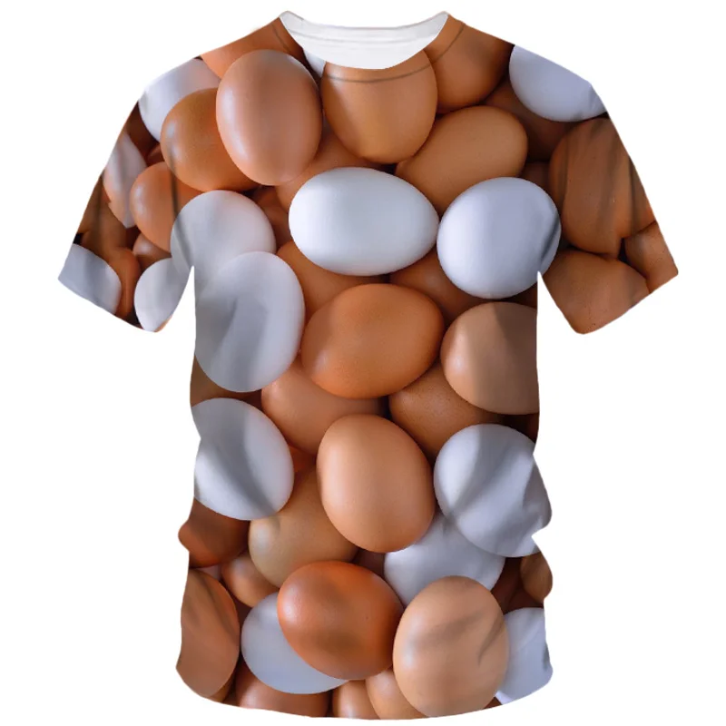 Creative Funny Egg 3d Printed T Shirt Men Summer Short Sleeve Harajuku ...