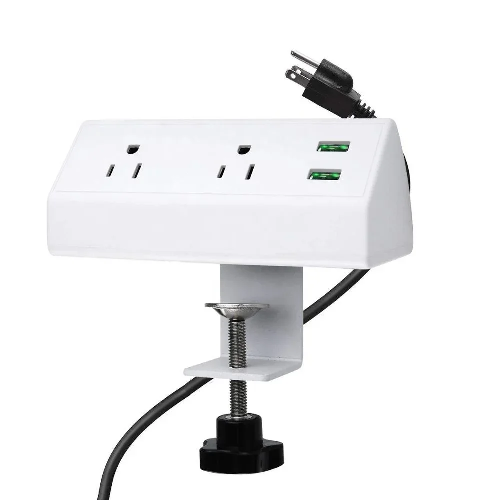 Office-desk-table-Clamp-mounted-power-grommet-usb-charging-center ...