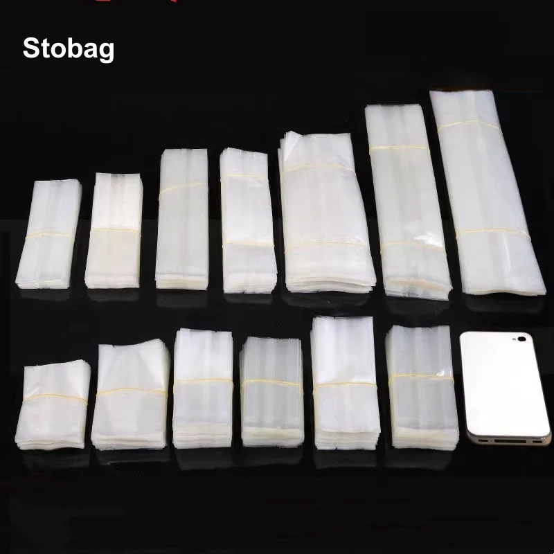StoBag-50-100pcs-Transparent-Frosted-Plastic-Packaging-Bag-Long-Heat-Sealing-for-Coffee-Tea ...
