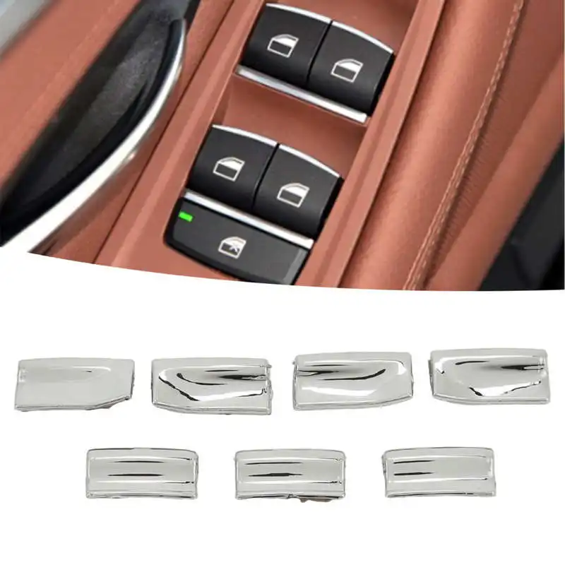 Window Lift Button Cover Trim Chrome Protection Back Adhesive Scratch ...