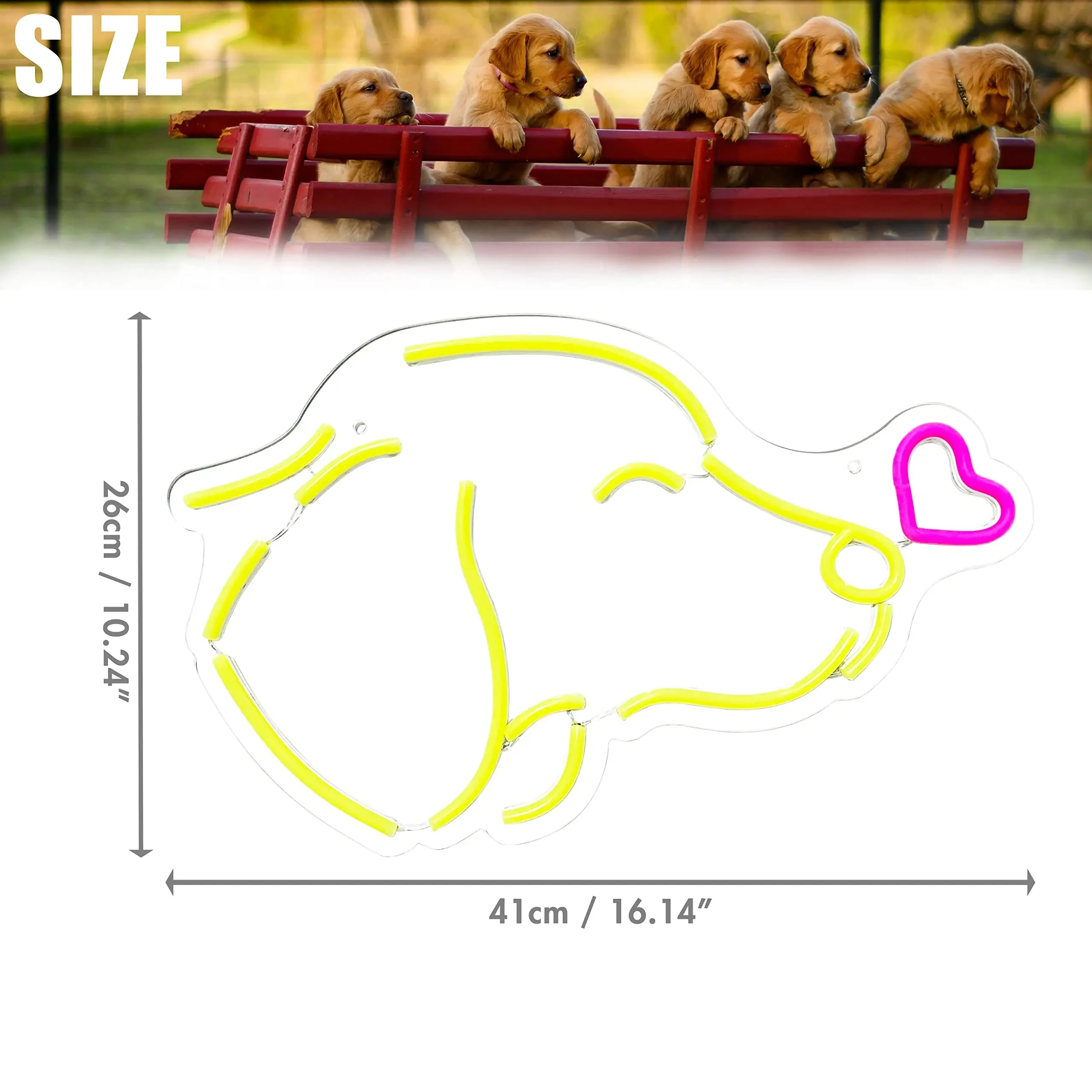 Golden Retriever Neon Sign Decor - wigglelove