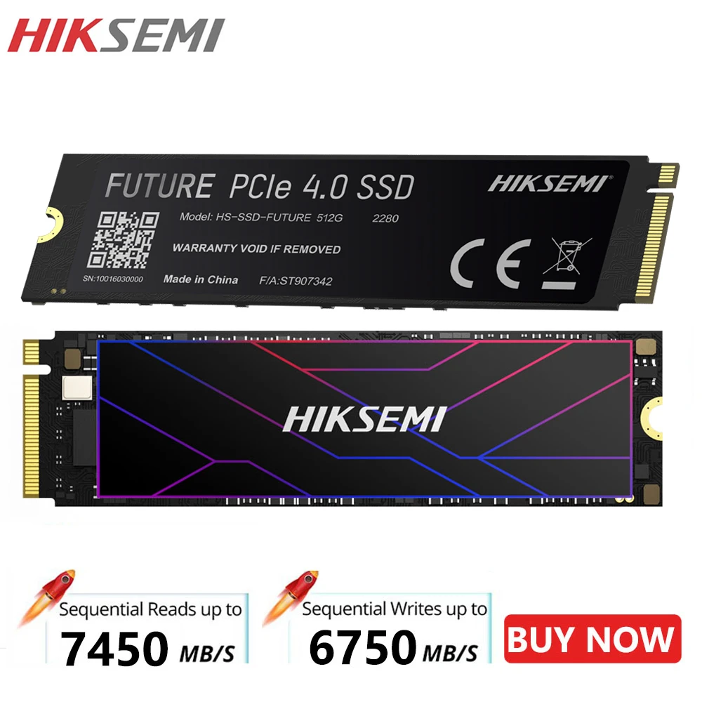 Hikセミタイプの内部SSD,PS5デスクトップ用,テラバイトssd m2,nvme pie 4.0 x4 m.2 2280 nvme,512gb