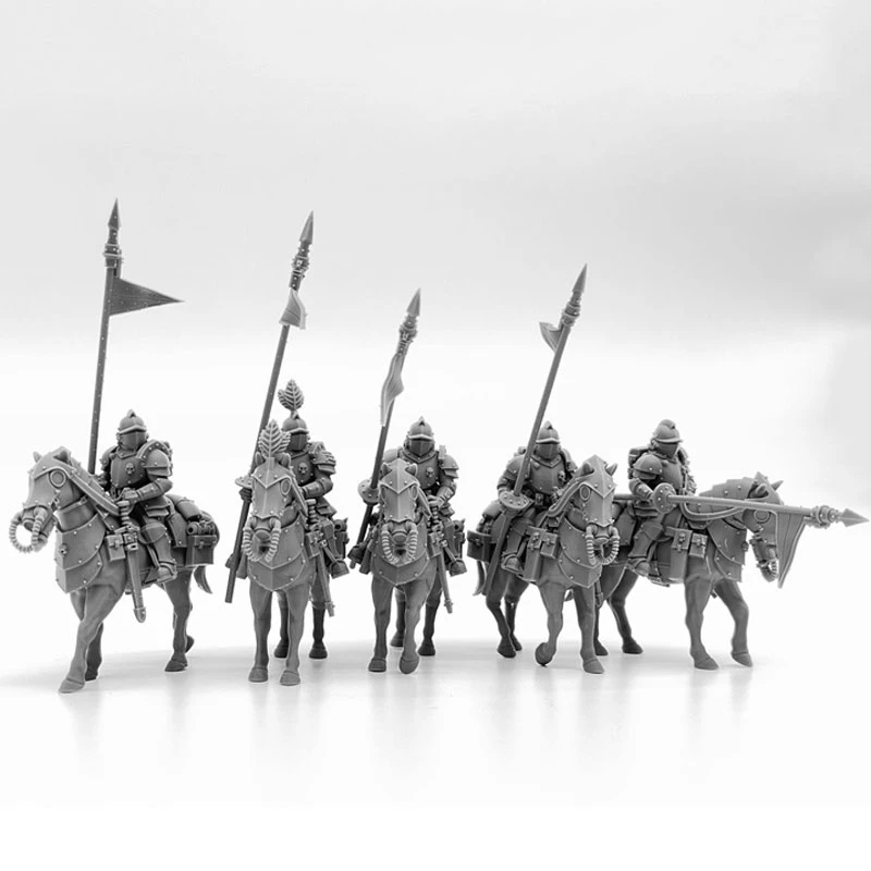 5Pcs Feudal Guard Shock Cavalry Resin Model Tabletop Gaming Soldier ...