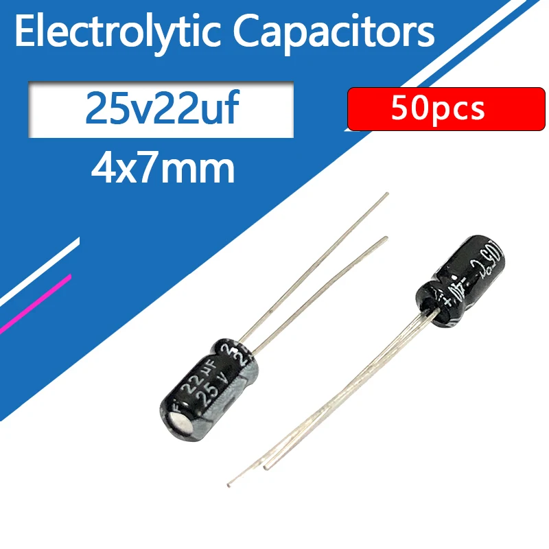 25V22uf 4x7mm Aluminum Electrolytic Capacitor 25v 22uf 22uf25v 25v22mf ...