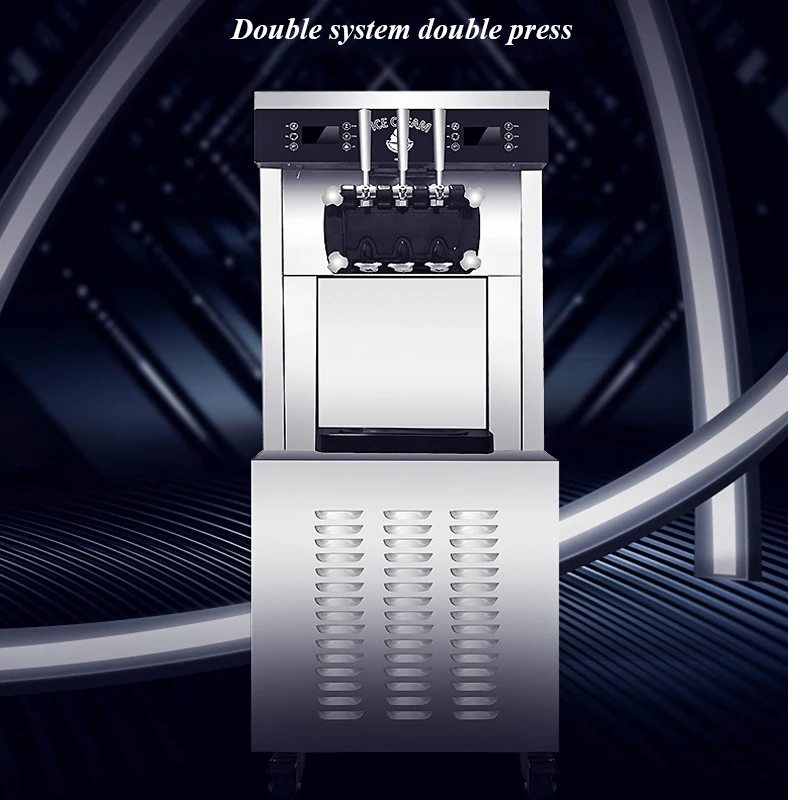 Sistema duplo fabricante de sorvete comercial máquina popsical sundae ...