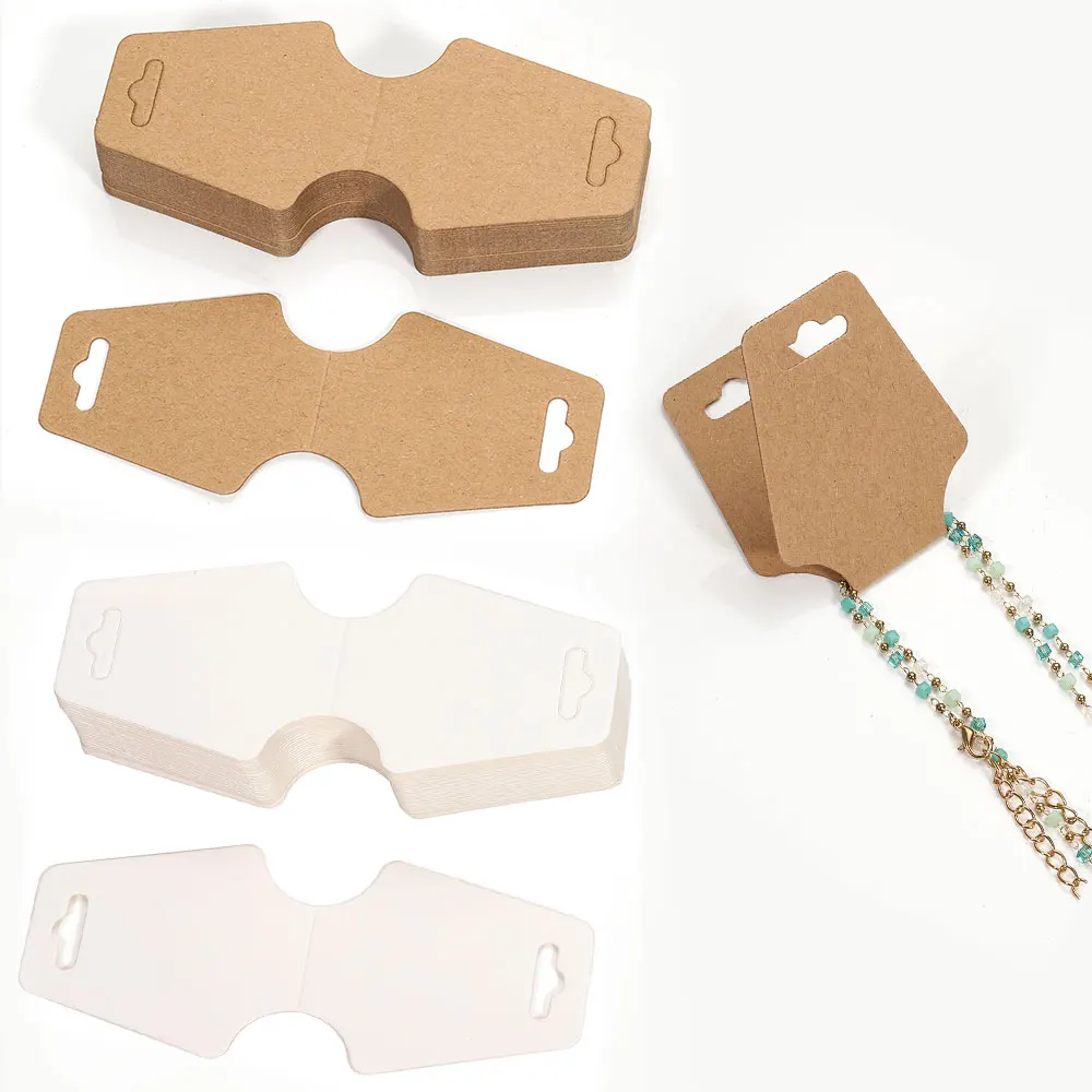 50pcs-lot-12x5cm-Foldable-Display-Cards-Necklace-Bracelet-Kraft-Paper ...