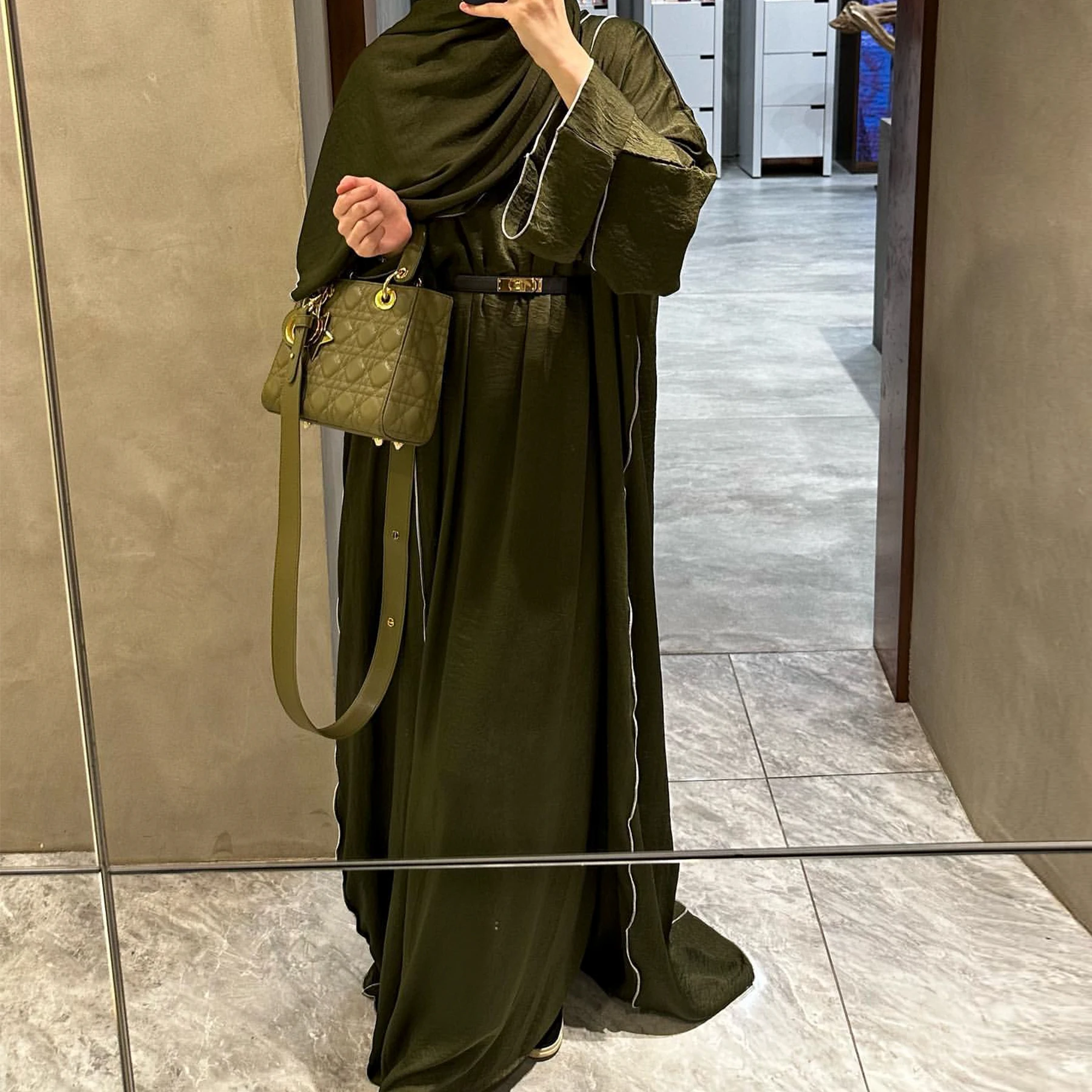 Shiny-Abaya-Set-2-Piece-Muslim-Women-Dubai-Turkey-Islamic-Clothing ...