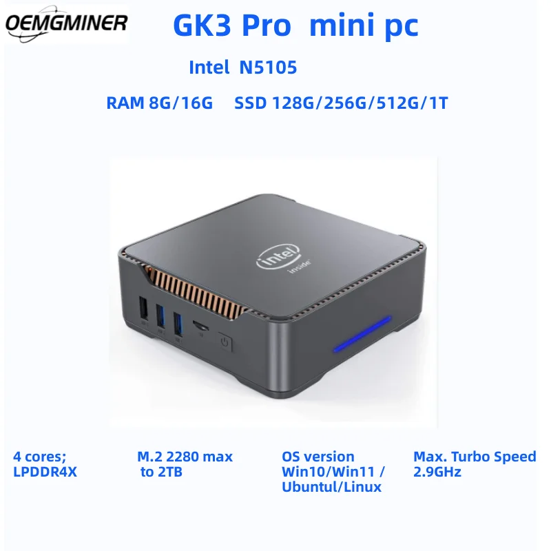 offical GK3 Pro GK3V Mini PC Intel N5105 Windows 11 DDR4 RAM 8GB SSD ...