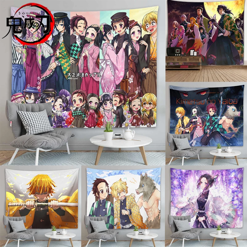Demon-Slayer-Anime-Wall-Covering-Background-Cloth-Home-Decoration-Large ...