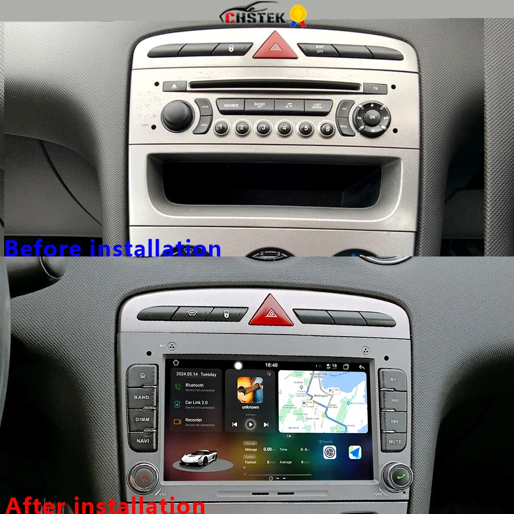 Chtek android 13 rádio do carro para peugeot 308 408 sw t7 2007 2008 ...