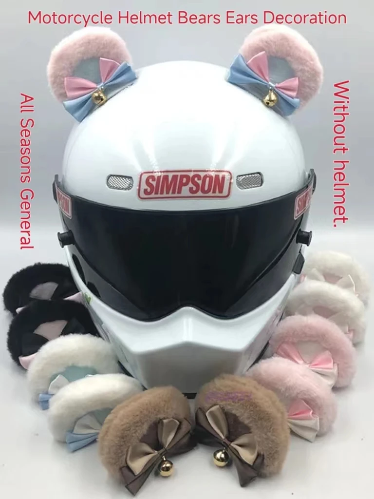 Bear-Ears-Helmet-Decoration-Motorcycle-Modified-Electric-Car-Female ...