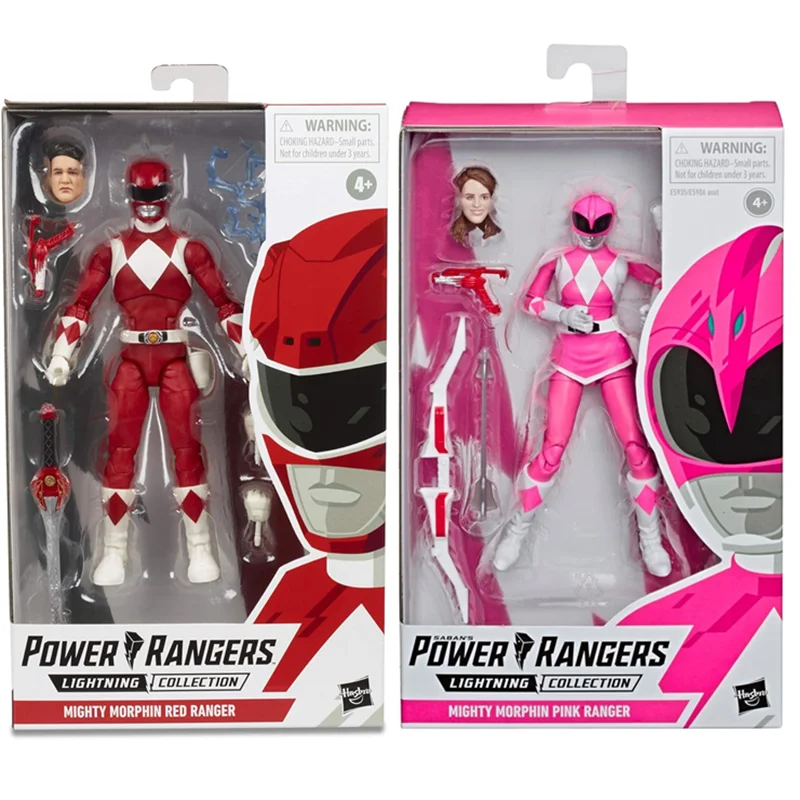 Original-6-Inch-Power-Rangers-Lightning-Mighty-Morphin-Red-Pink-Ranger ...