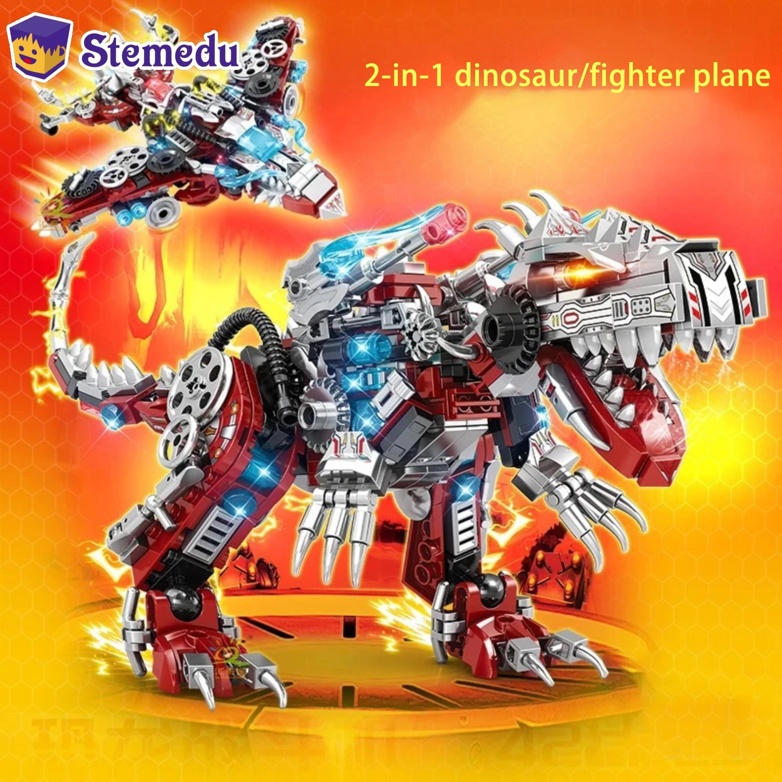 2 in 1 Jurassic Mechanical Indominus Rex Dinosaur World Model Building ...