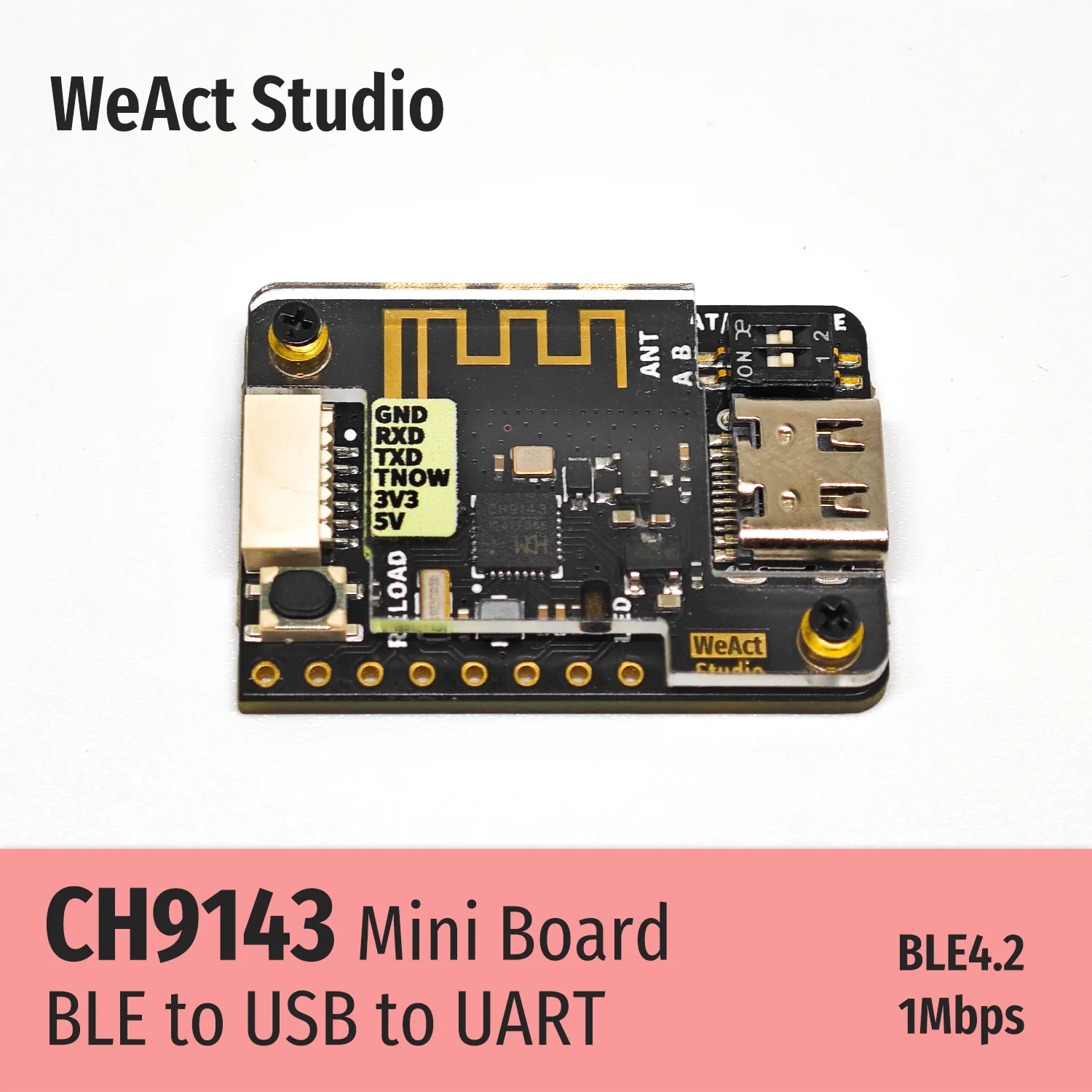 WeAct CH9143 BLE/UART, módulo USB BLE/USB a serie/TTL UART CH340