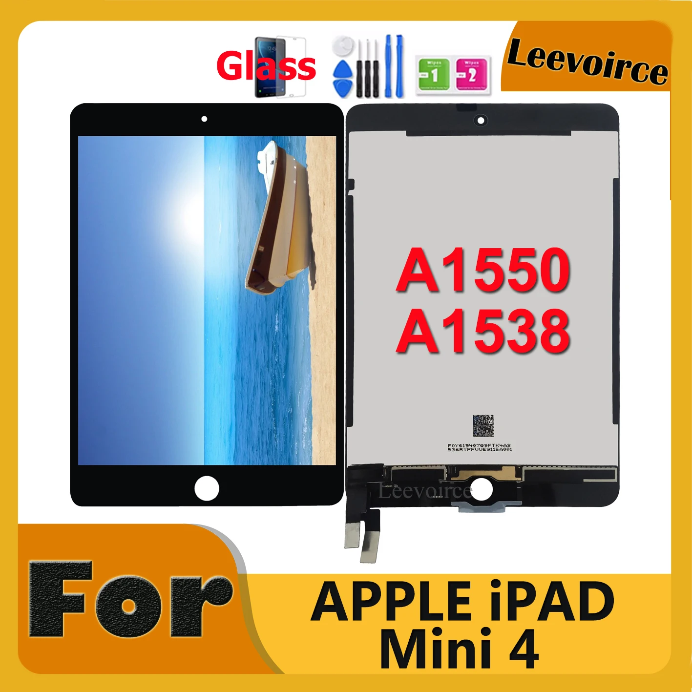 Original Quality Lcd With Free Glass For Apple Ipad Mini 4 A1538 A1550 ...