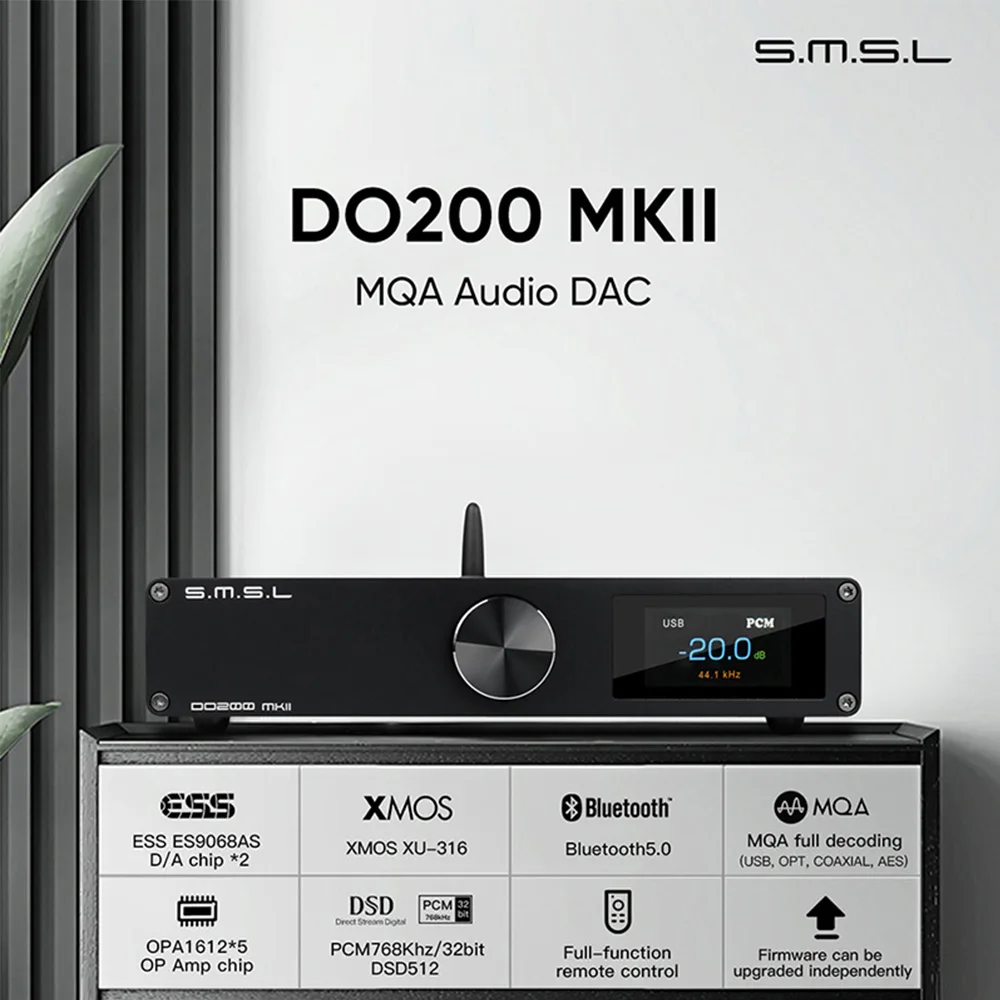SMSL DO200 MKii Bluetooth MQA Audio DAC Amp ES9068AS * 2 XMOS XU316 ...