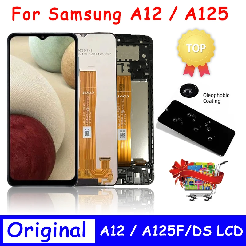 6.5" Original For Samsung Galaxy A12 A125 LCD A125F SM A125F Display Touch Screen Digitizer For ...