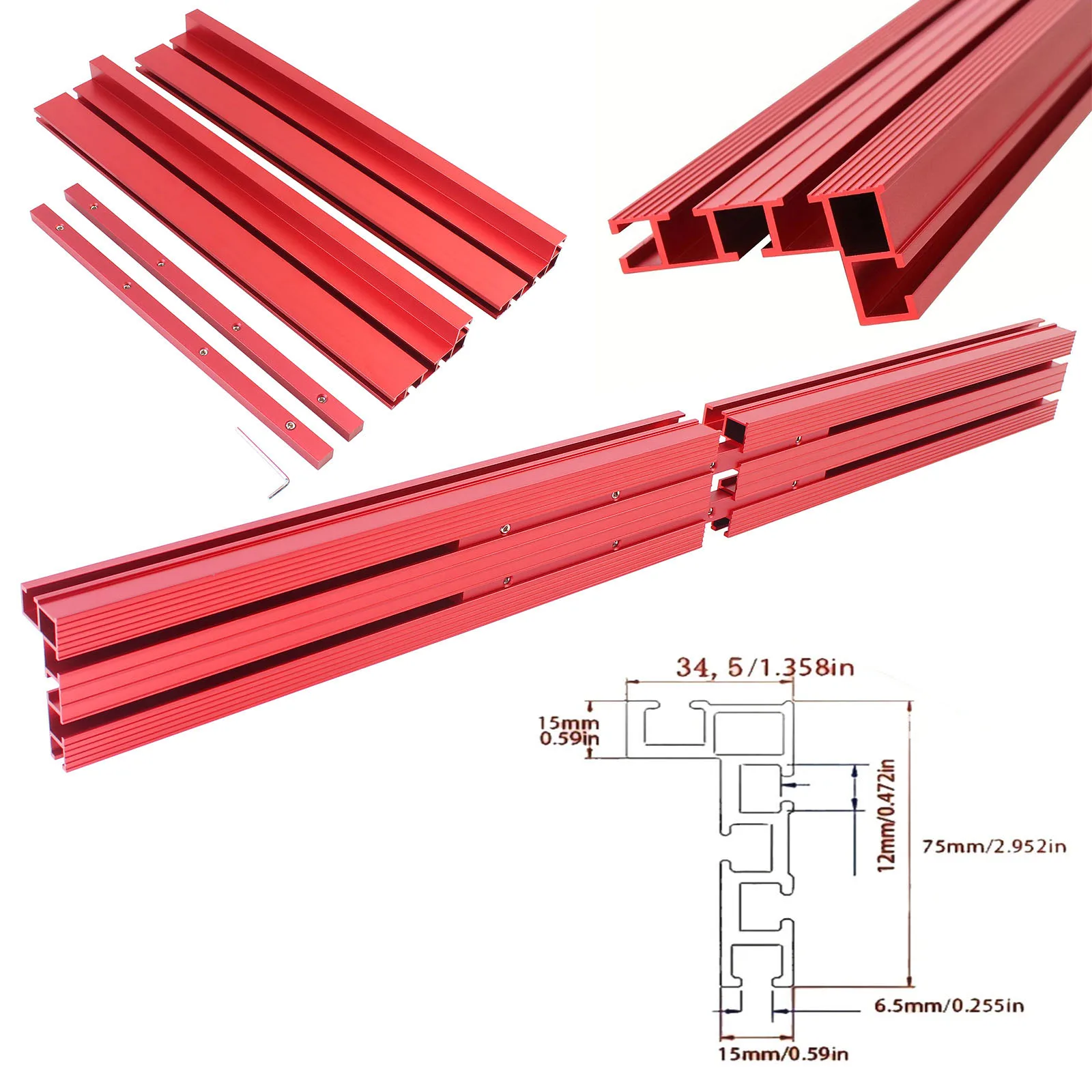 1Set-80cm-Splicing-Fence-with-Connecting-Strips-Router-Table-Fence ...