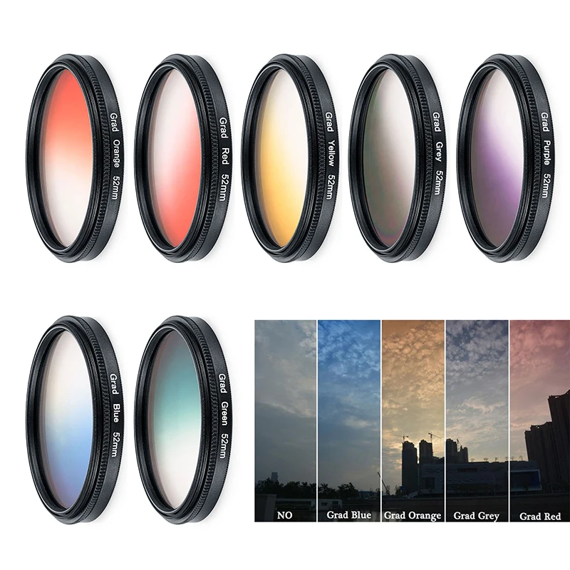 Filtro-De-C-mera-De-52mm-Gradiente-Ajust-vel-Filtro-De-Cor-Lente-De-C ...
