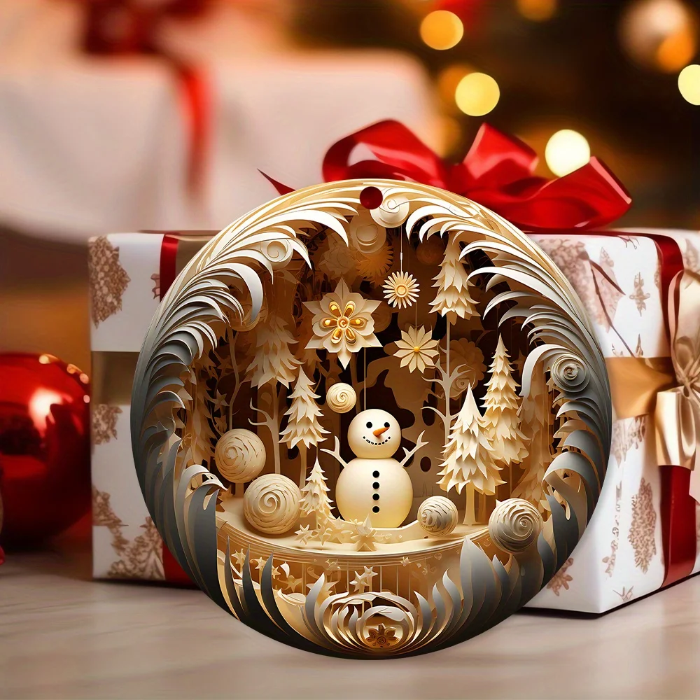 2-3Pcs-Snowman-Christmas-Wooden-Ornament-3D-Nativity-Scene-Wooden ...