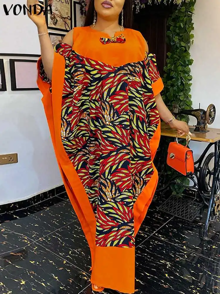 Plus-Size-5XL-VONDA-Women-Elegant-Satin-Long-Dress-Summer-Cold-Shoulder ...