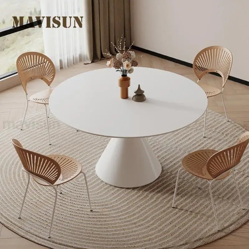 Modern Round Dining Table With Embedded Turntable The Office ...