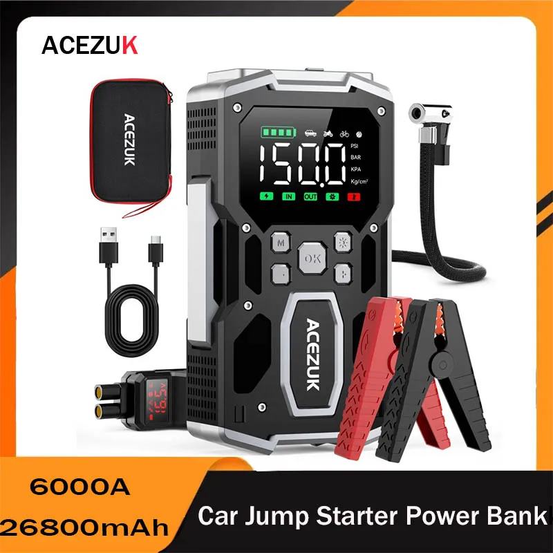 6000A-High-Capacity-26800mAh-12V-Jump-Starter-Portable-Starting-Device ...