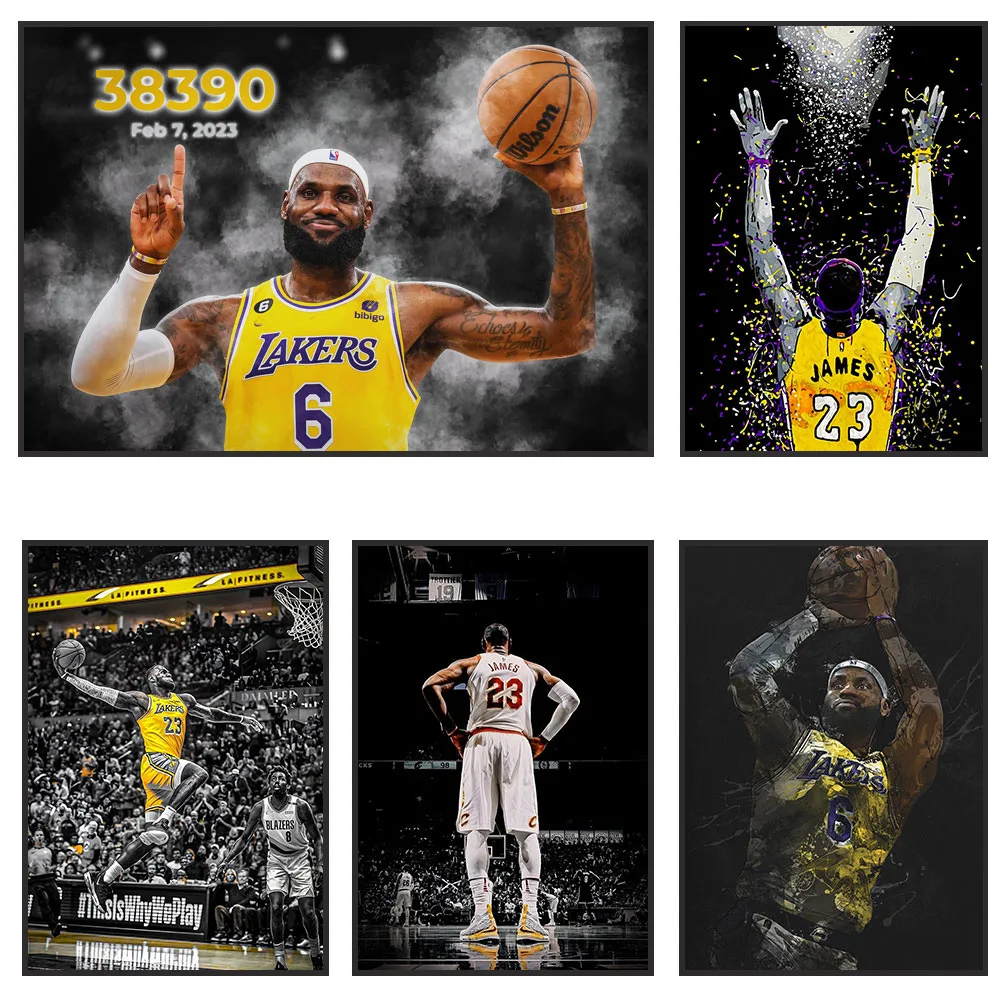 Basketbol-y-ld-z-posterler-topu-kral-j-james-er-evesiz-boyama-oturma ...