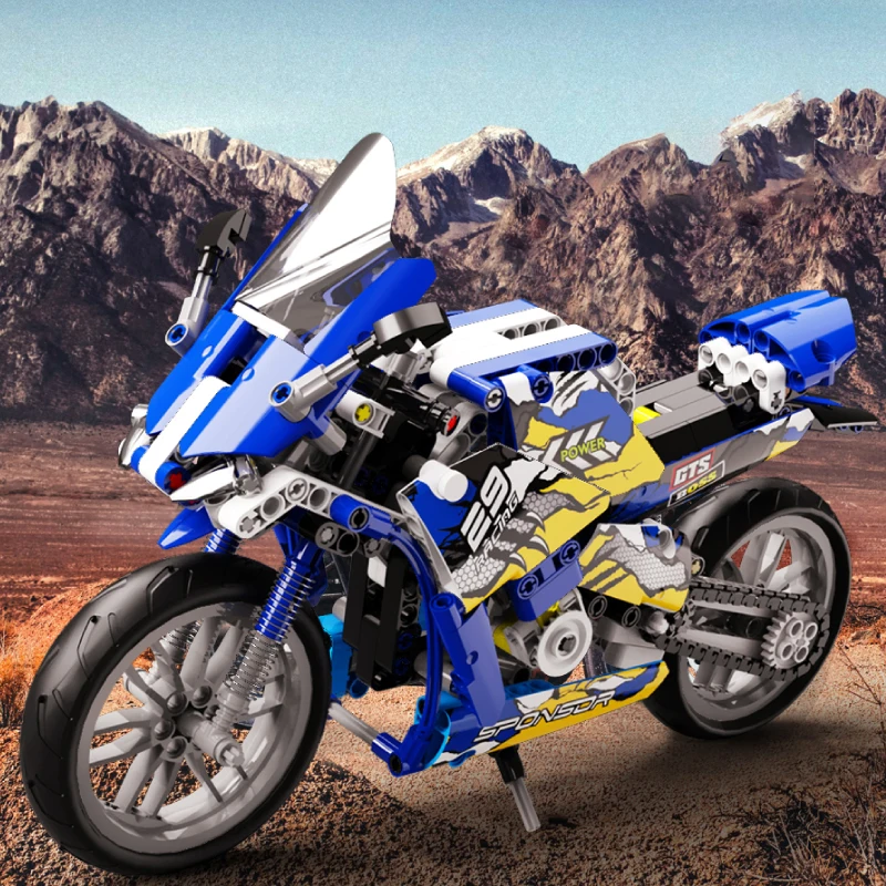 MOC High-Tech Building Blocks Motorcycle Sets Model Bricks Sets City ...