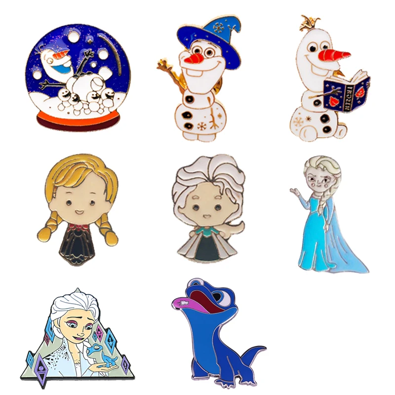Disney Frozen Elsa Anna Princess Badge Cartoon Womens Brooch Olaf Fire ...