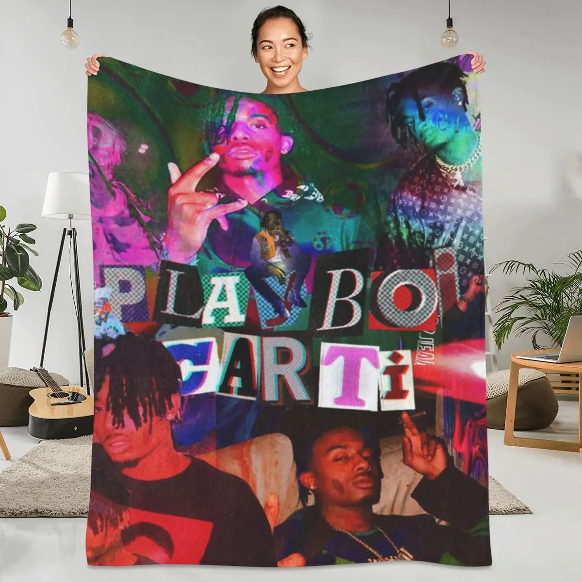 P-Playboi Carti Soft Warm Blanket Kpop Music Singer Travel Throw ...