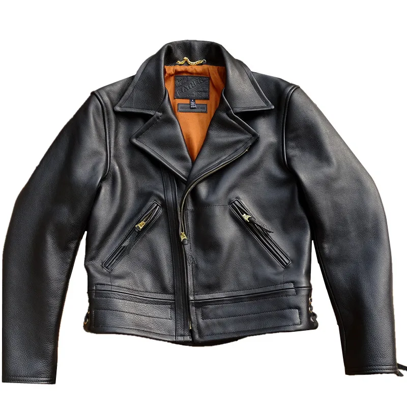 Men's Motorcycle Leather Jacket California Highway Patrol Style ...