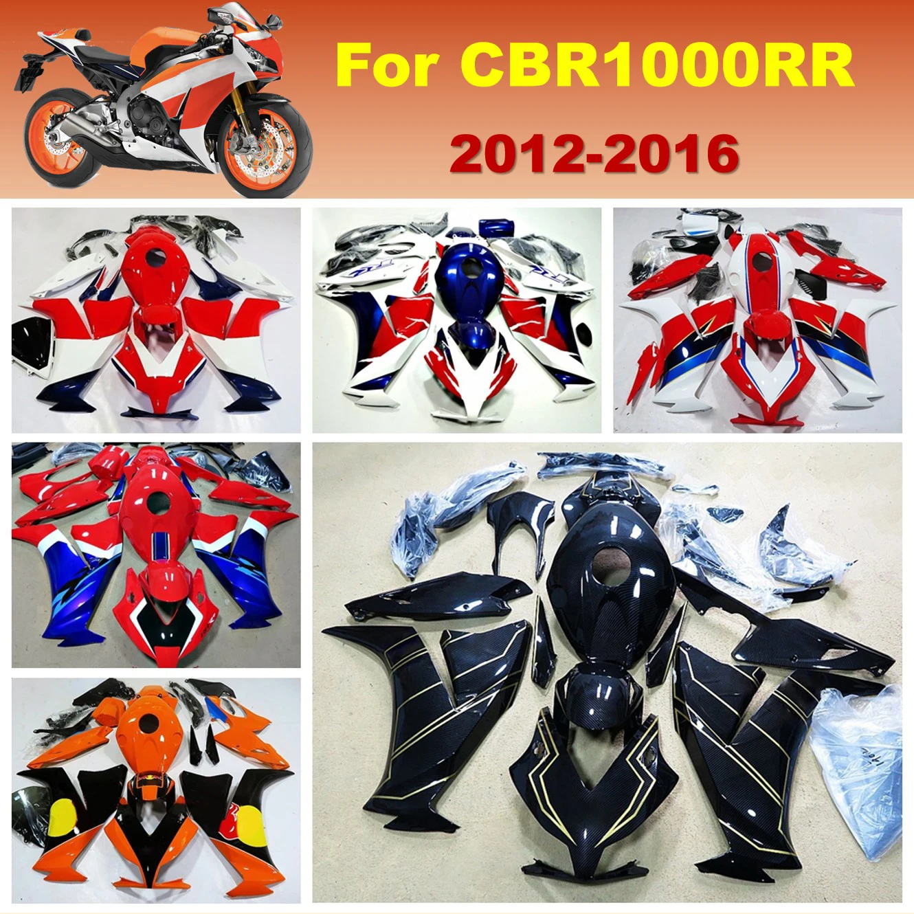 Carbon Fiber Fairings kits for CBR1000RR 2012 2013 CBR1000 CBR 1000RR ...