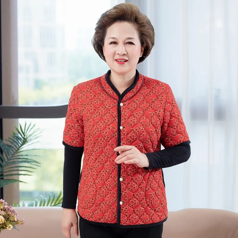 Autumn Winter Middle Aged and Elderly Women Velvet Vest Thick Warm ...