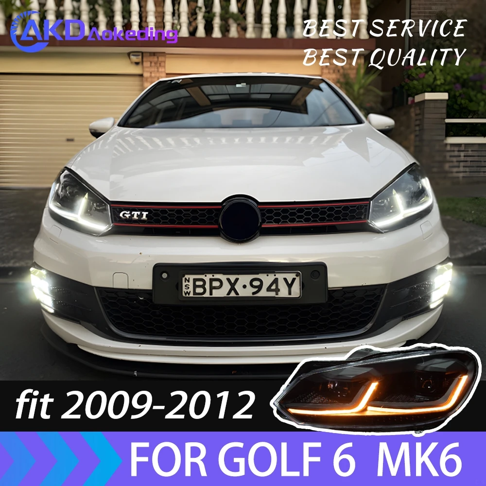 Car-Styling-Headlights-for-VW-Golf-6-MK6-jetta-R20-Black-Samurai-Style ...