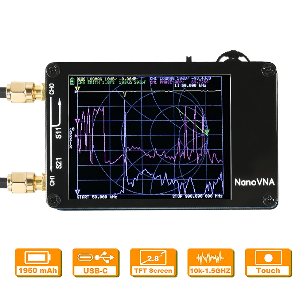 Nantovnaベクトルネットワークアンテナ,10khz-1.5ghz mf hf,sdカードスロット付きhf vhfスキャナー,5v ...