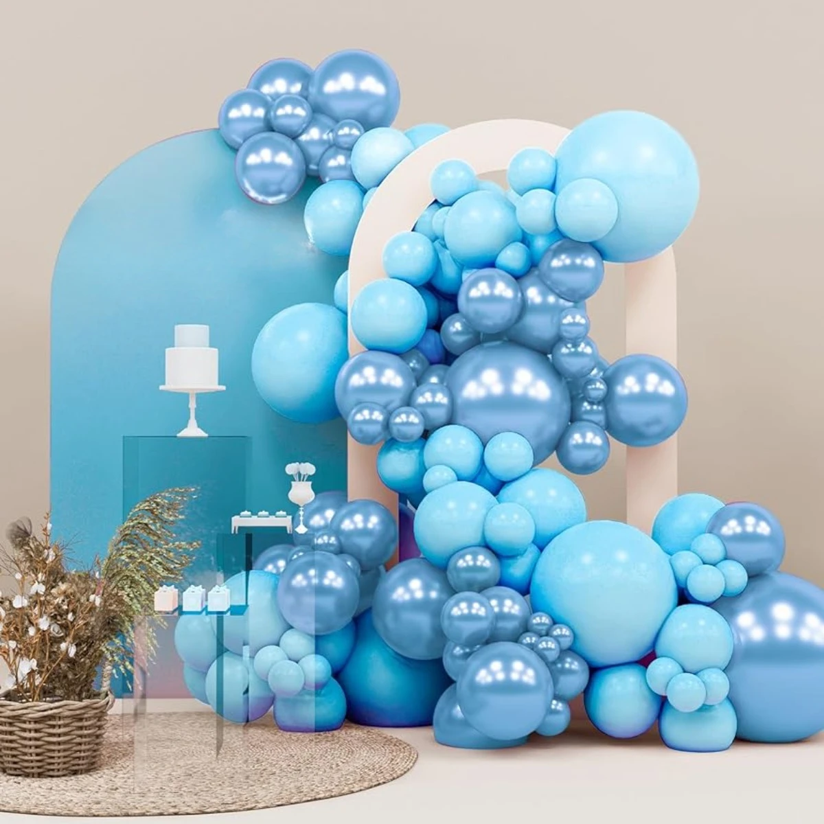 140-globos-azul-claro-y-azul-met-lico-para-decoraciones-de-cumplea-os ...